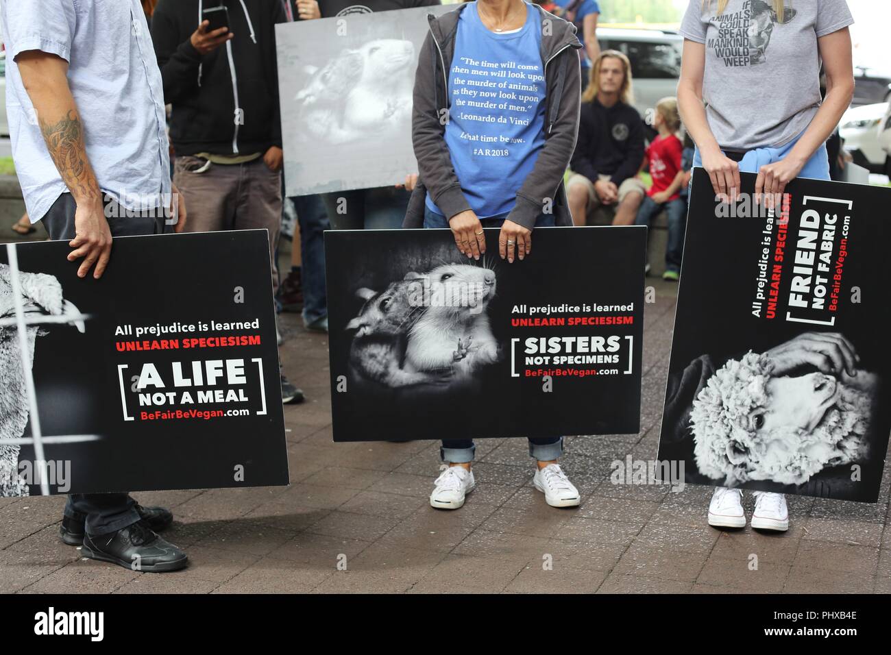 Protesters holding protest signs hi-res stock photography and images ...