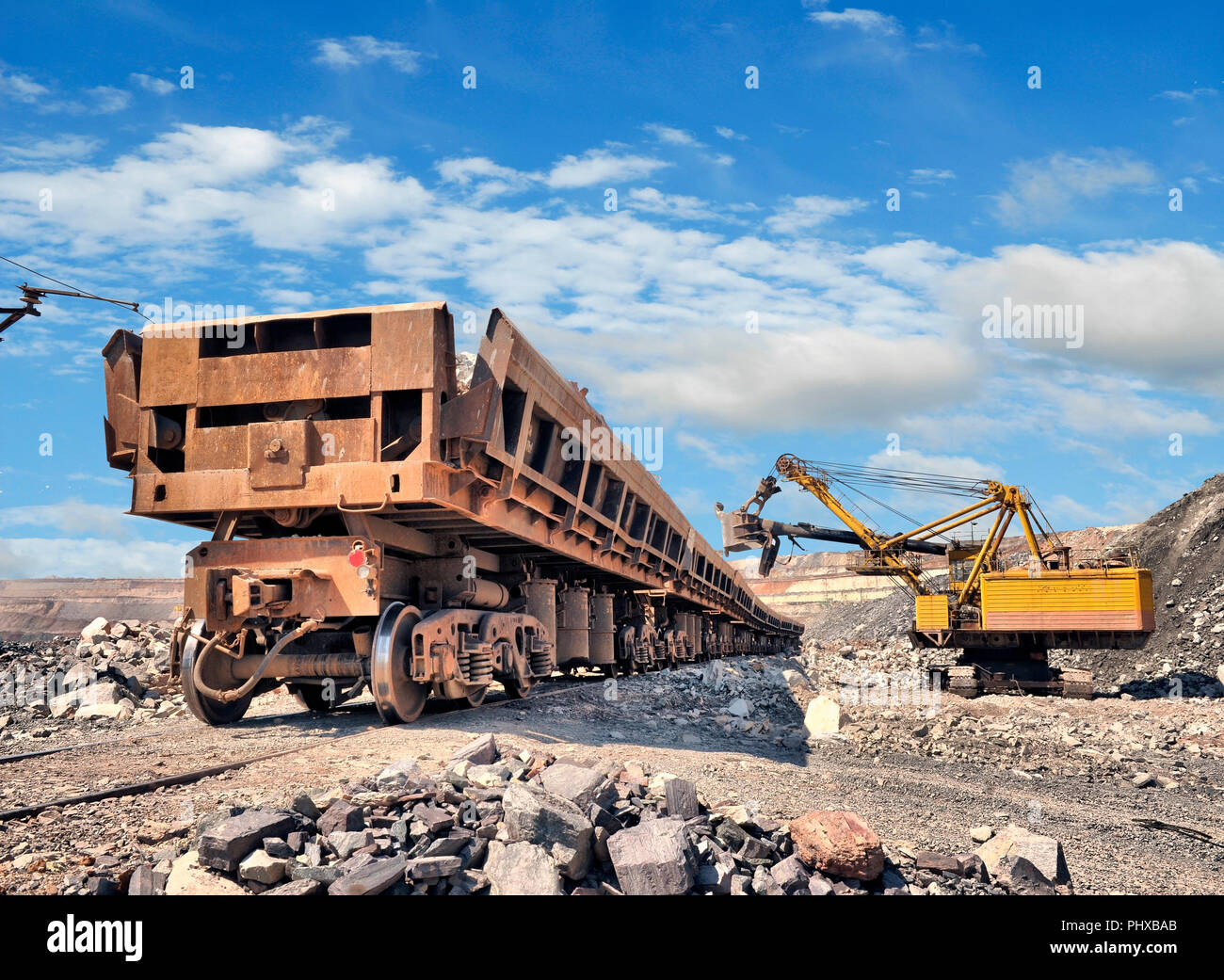 Iron ore transportation loading train hi-res stock photography and ...