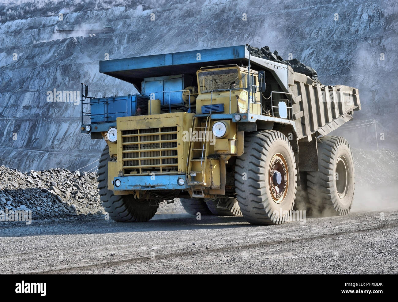 The big truck transport iron ore in career Stock Photo - Alamy