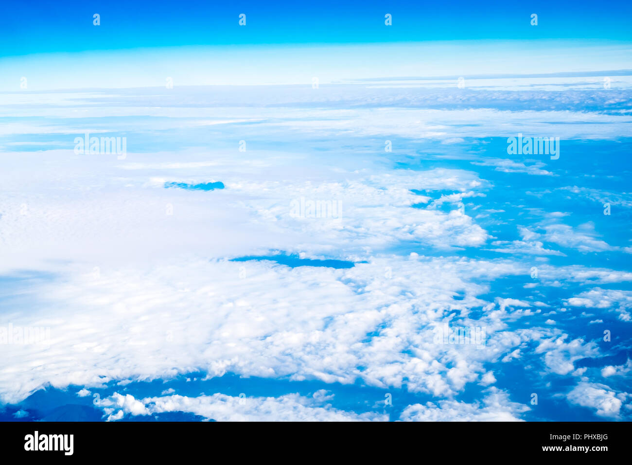 Blue sky and Cloud Top view from airplane window,Nature background ...