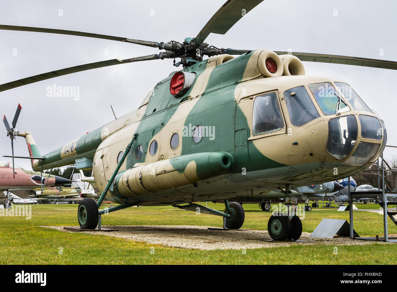 A Mil Mi-8 military transport helicopter at the Flugausstellung Peter ...