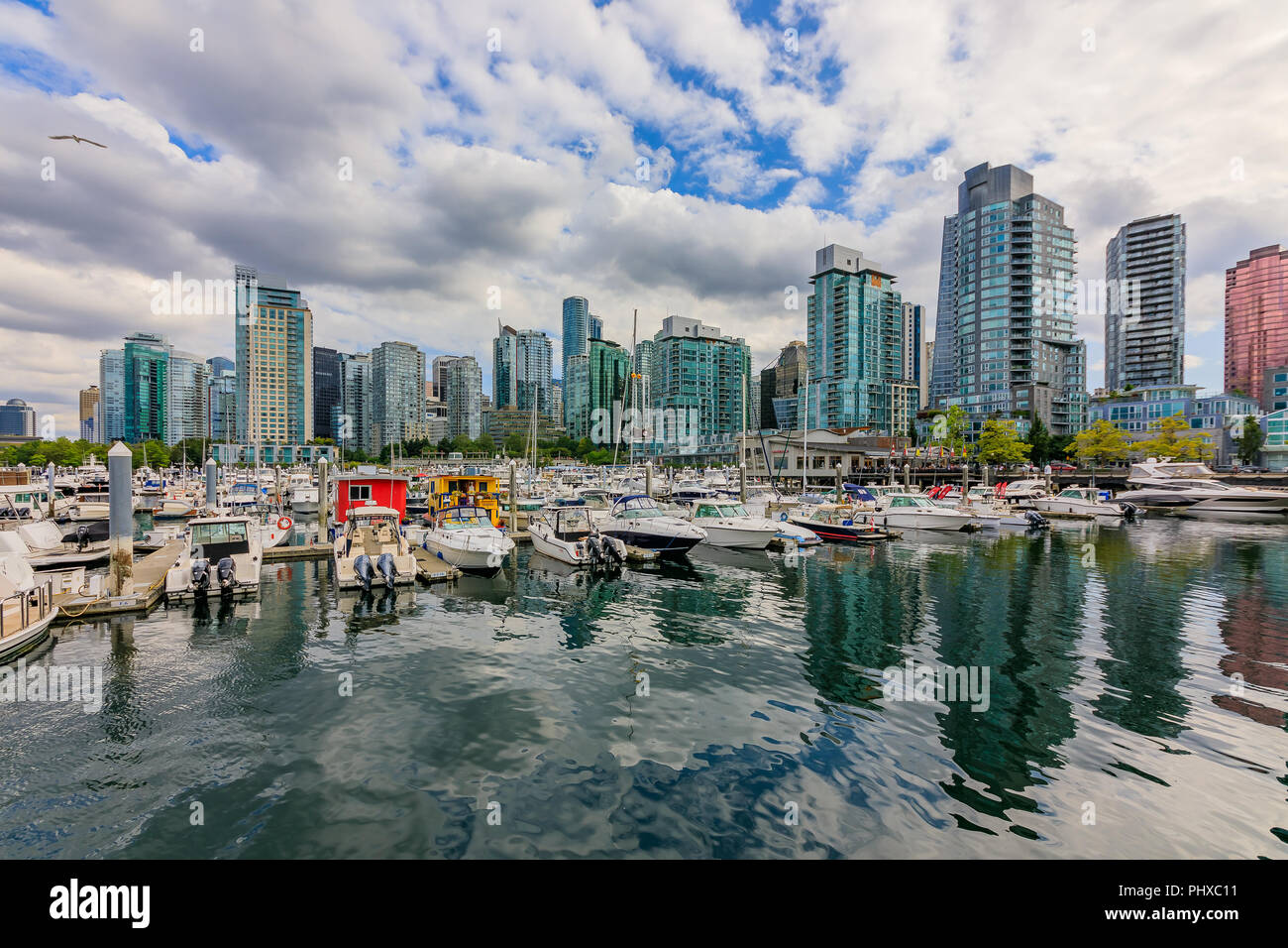 August 04, 2018 - Vancouver, Canada: Coal Harbor with downtown ...