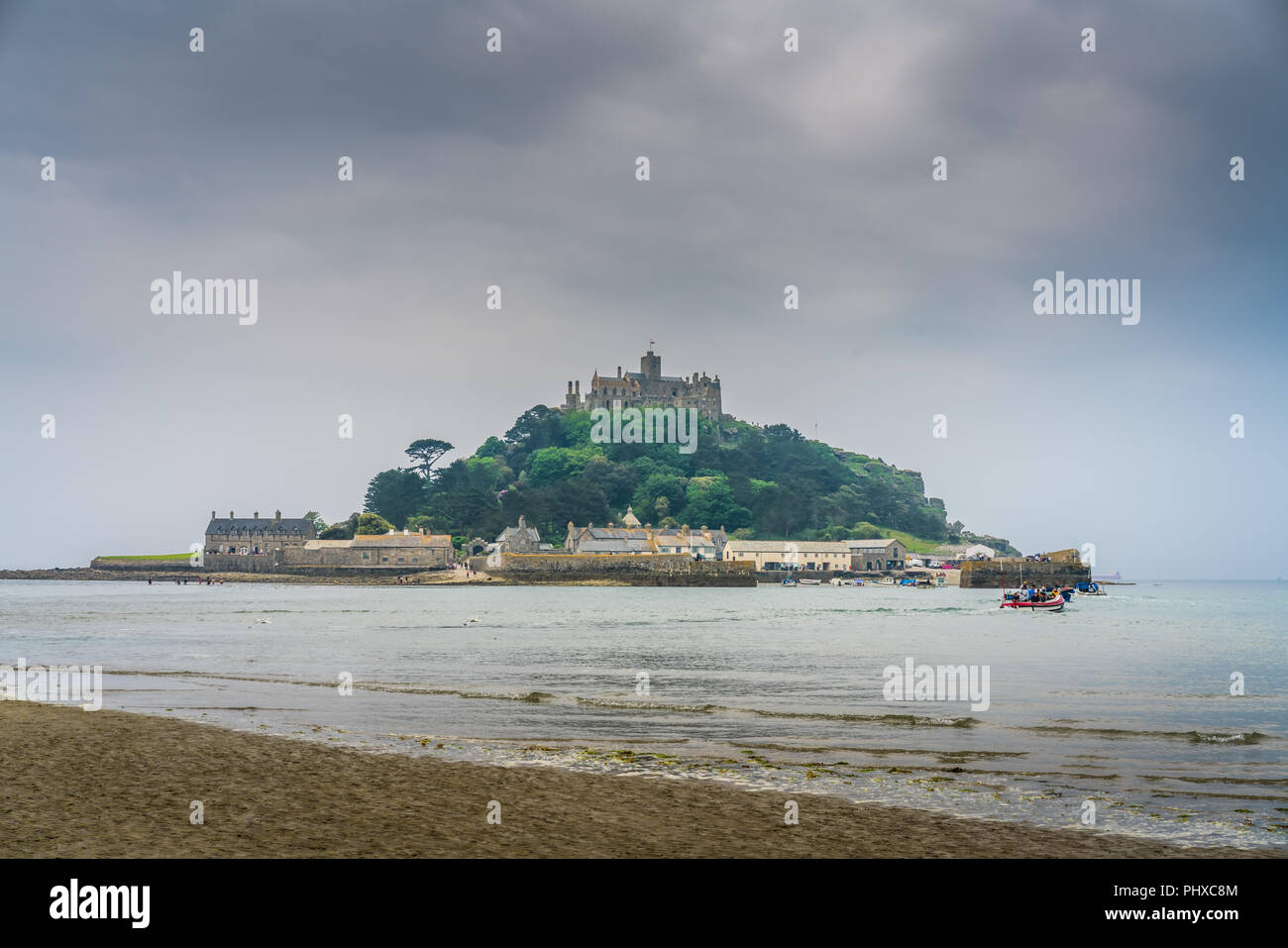 Marazion, England - May 2018 : View of the St Michaels Mount as seen ...