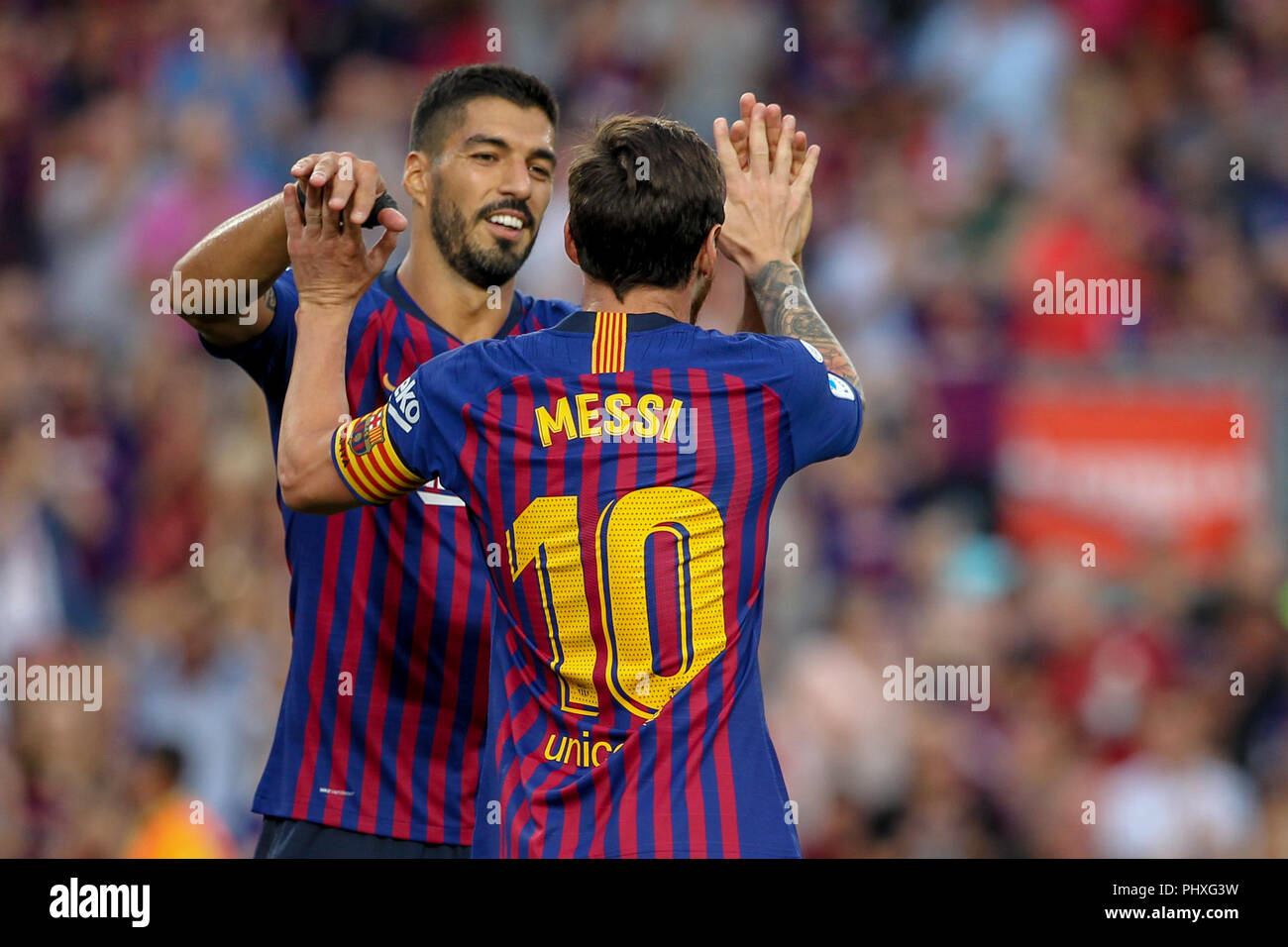 Messi celebrating with goal hi-res stock photography and images - Alamy