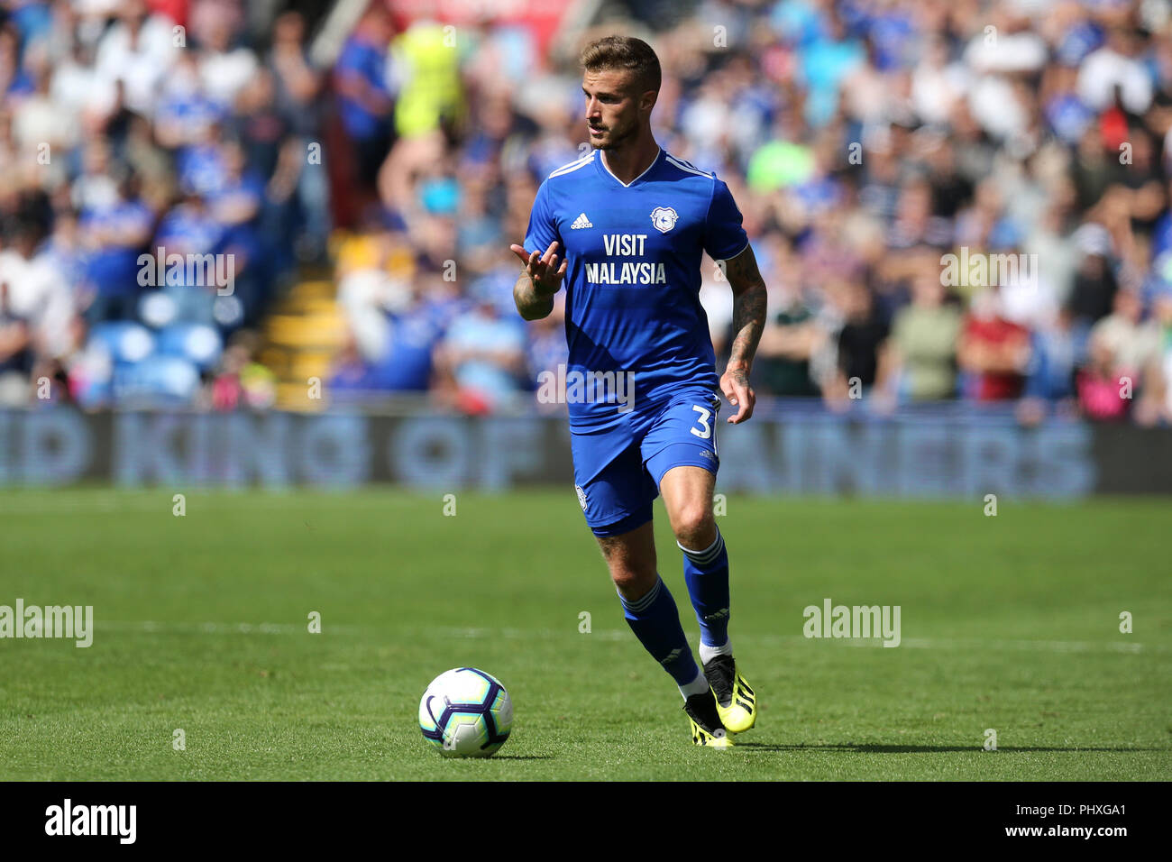 Cardiff, UK. 2nd Sept, 2018. Joe Bennett of Cardiff city in action ...