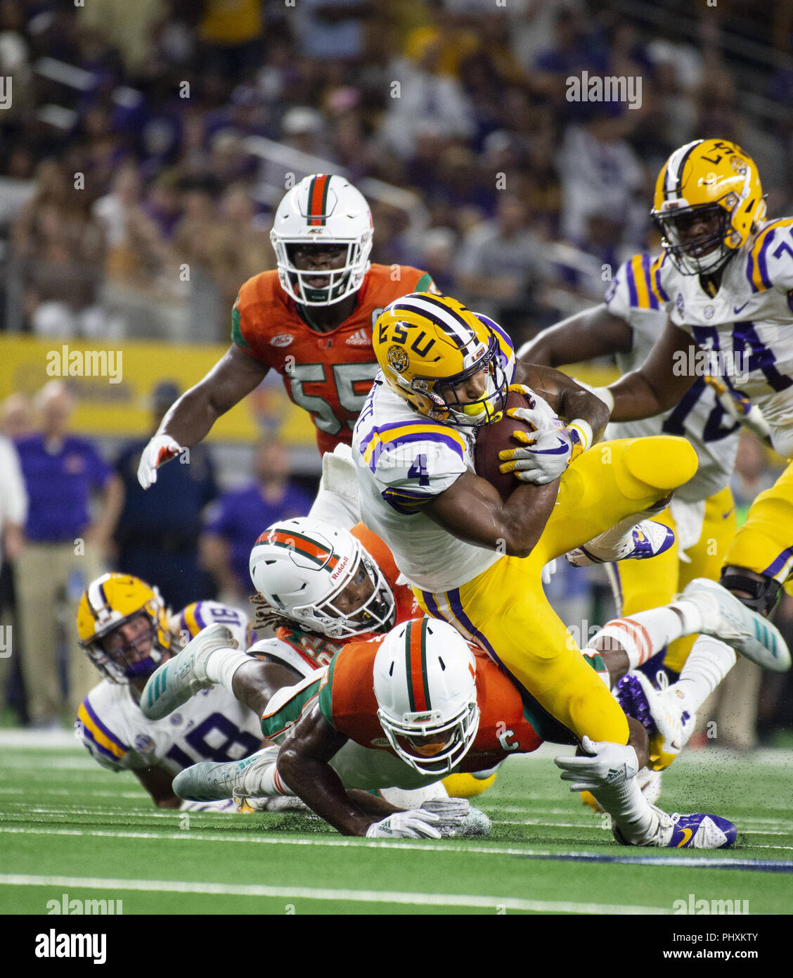 Arlington, TEXAS, USA. 2nd Sep, 2018. LSU Running Back #4 ''NICK ...