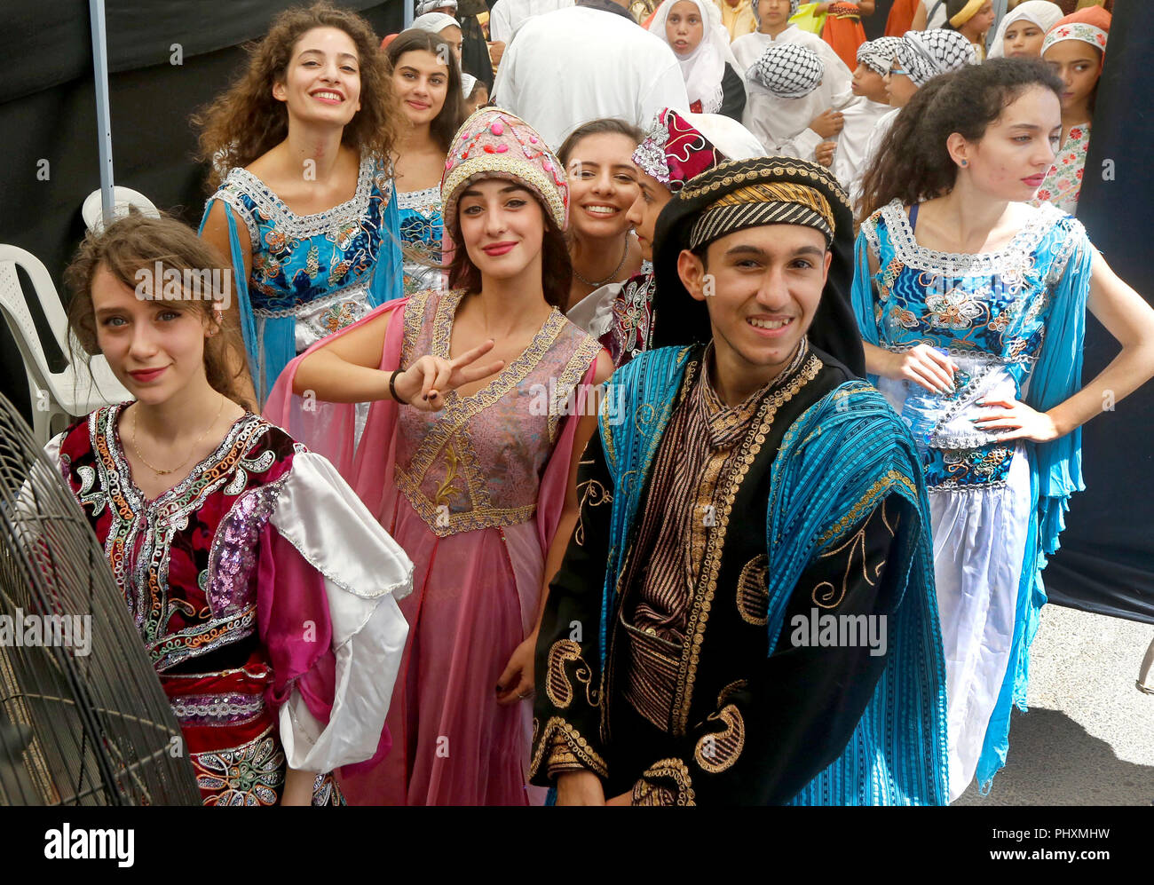 Maaser, Lebanon. 2nd Sep, 2018. Dancers gather on the national Dabke ...