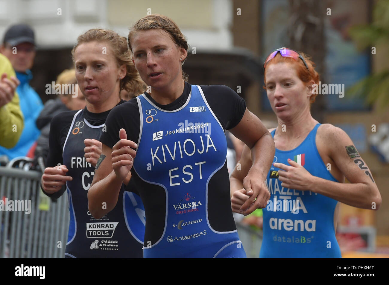 L-R Vendula Frintova (Czech), Kaidi Kivioja (Estonia) and Annamaria ...