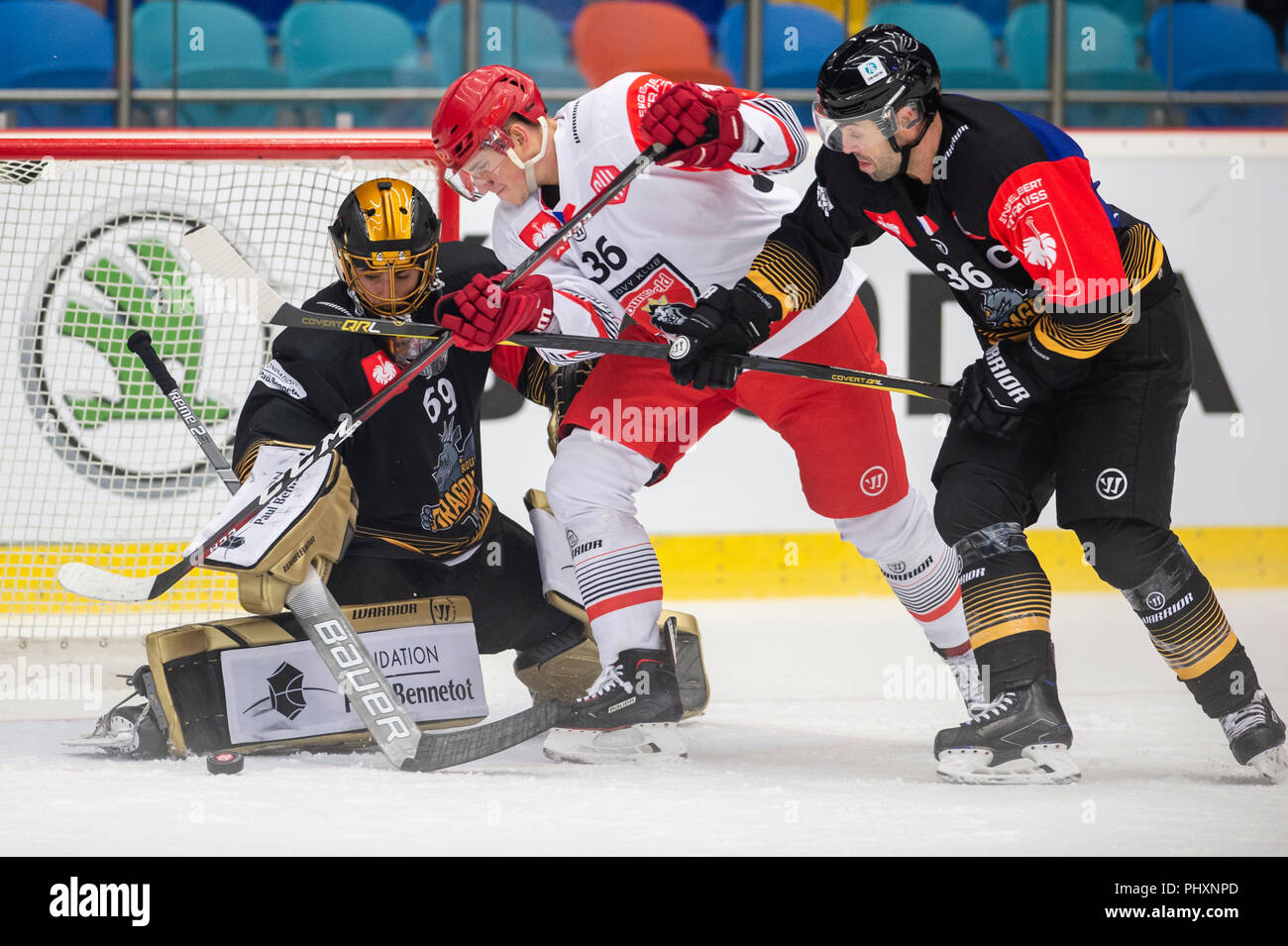 Hradec Kralove, Czech Republic. 02nd Sep, 2018. From left hockey ...