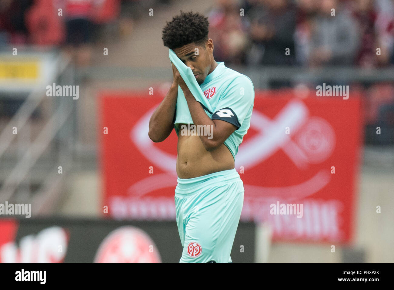 Nuremberg, Deutschland. 01st Sep, 2018. Philipp MWENE (MZ) holds his ...