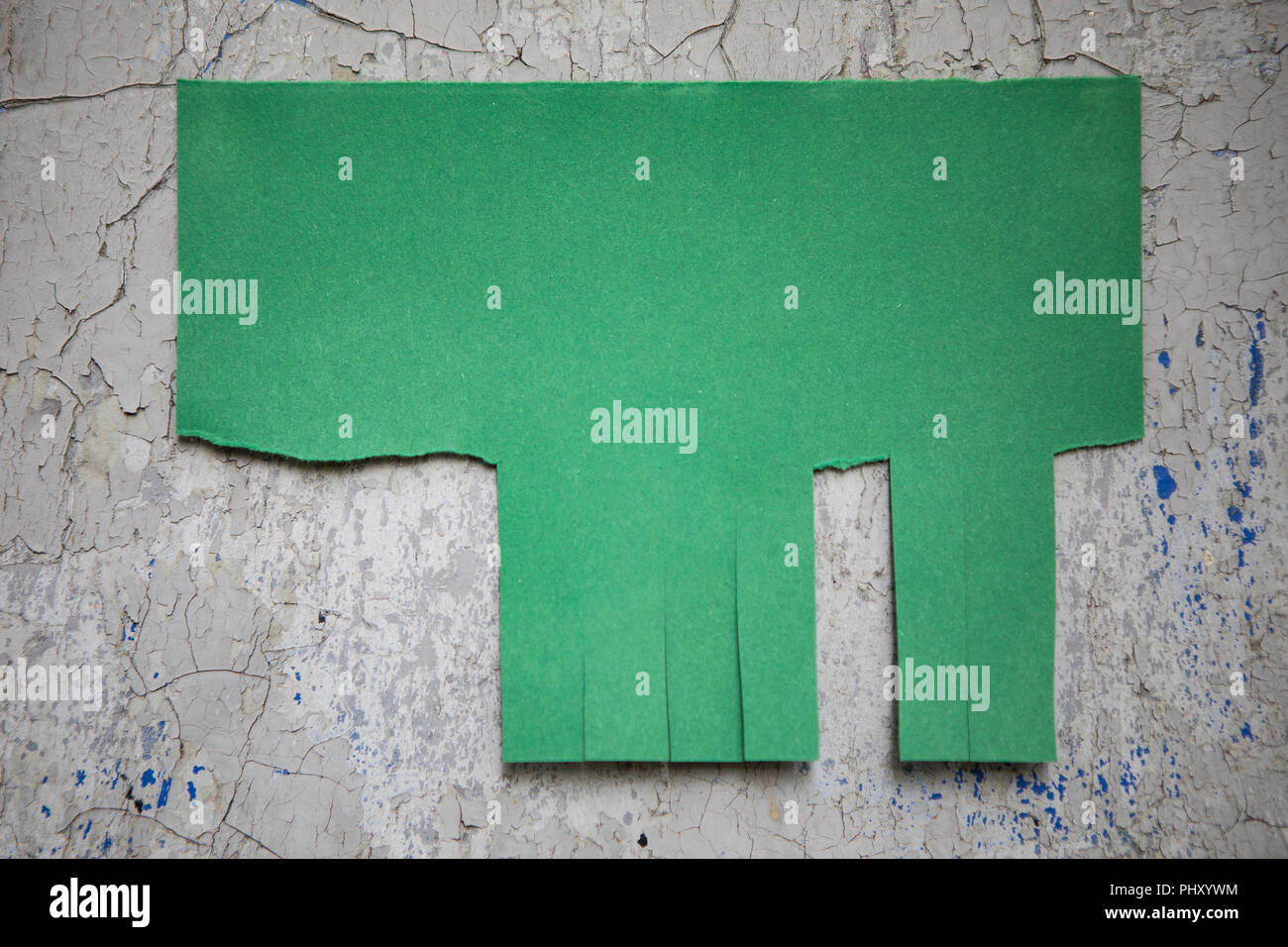 Blank green paper with tear off tabs Stock Photo - Alamy