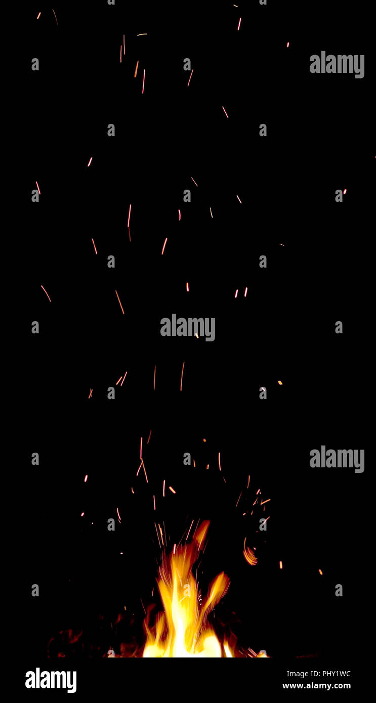 Fire on black Stock Photo - Alamy