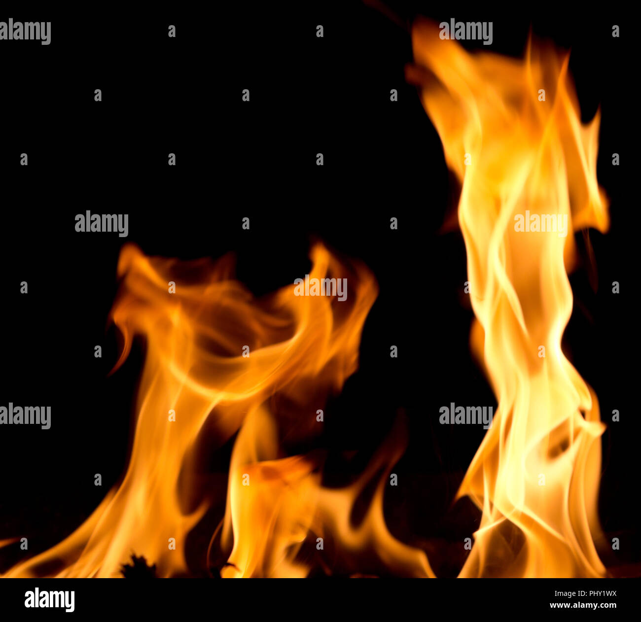 Fire on black Stock Photo - Alamy