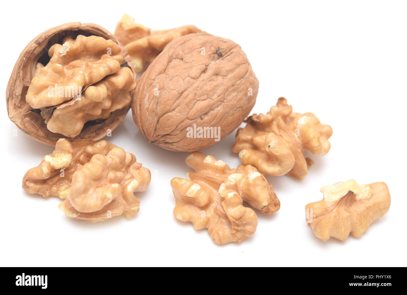 Walnuts on white Stock Photo - Alamy