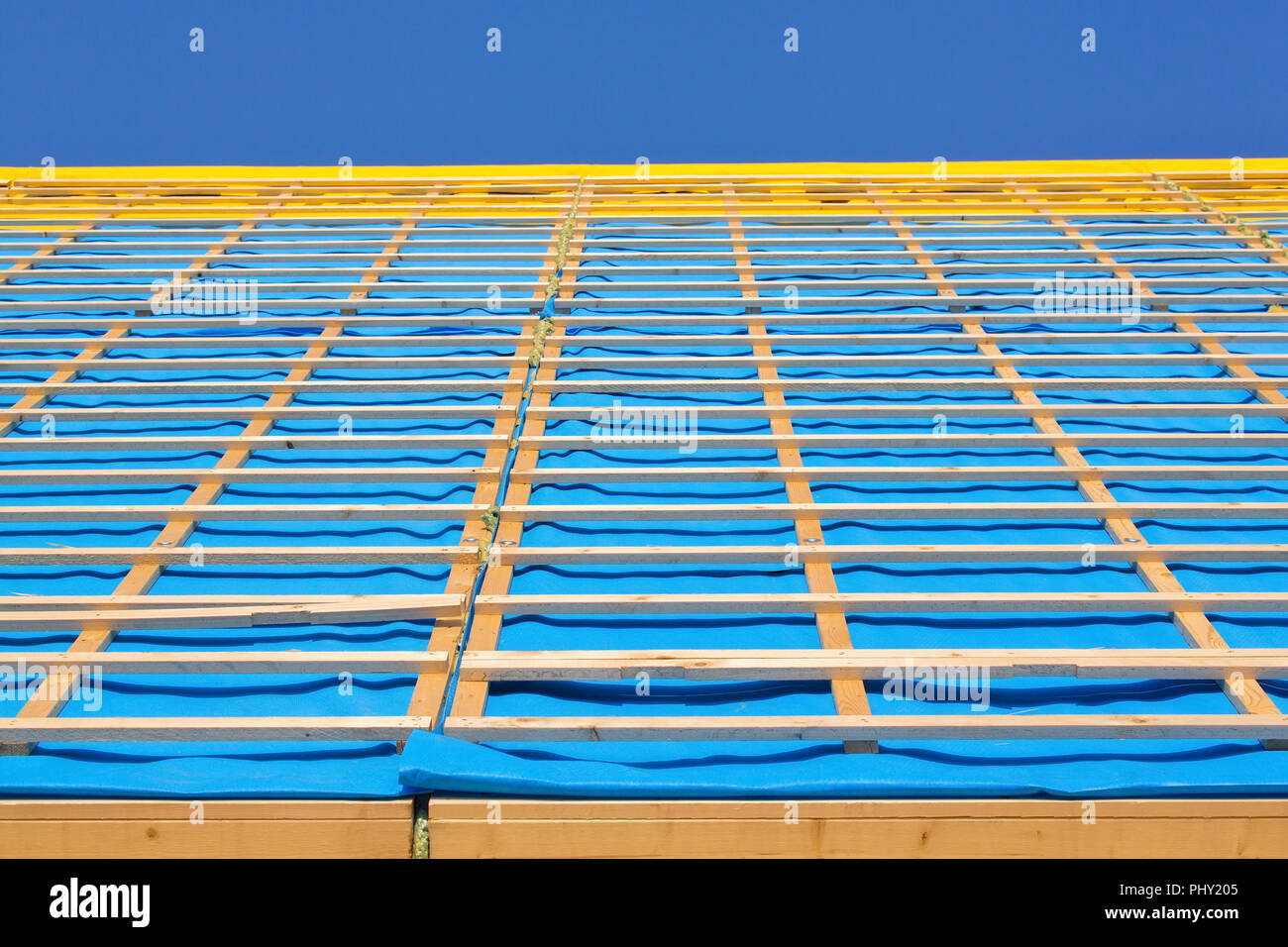 New roof with lattice framework for house Stock Photo - Alamy