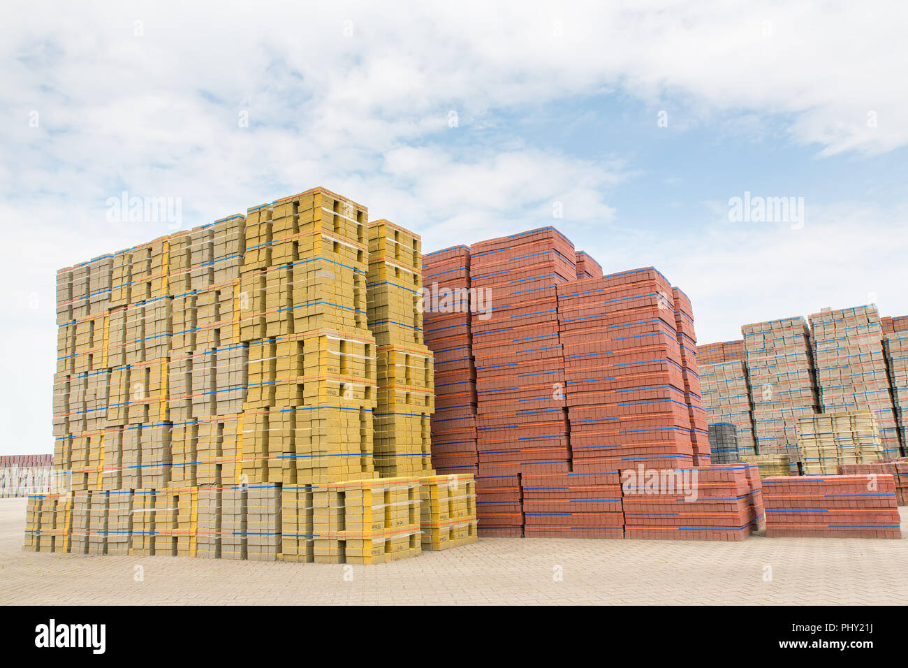 High stacks of stones as stock of dutch factory Stock Photo - Alamy