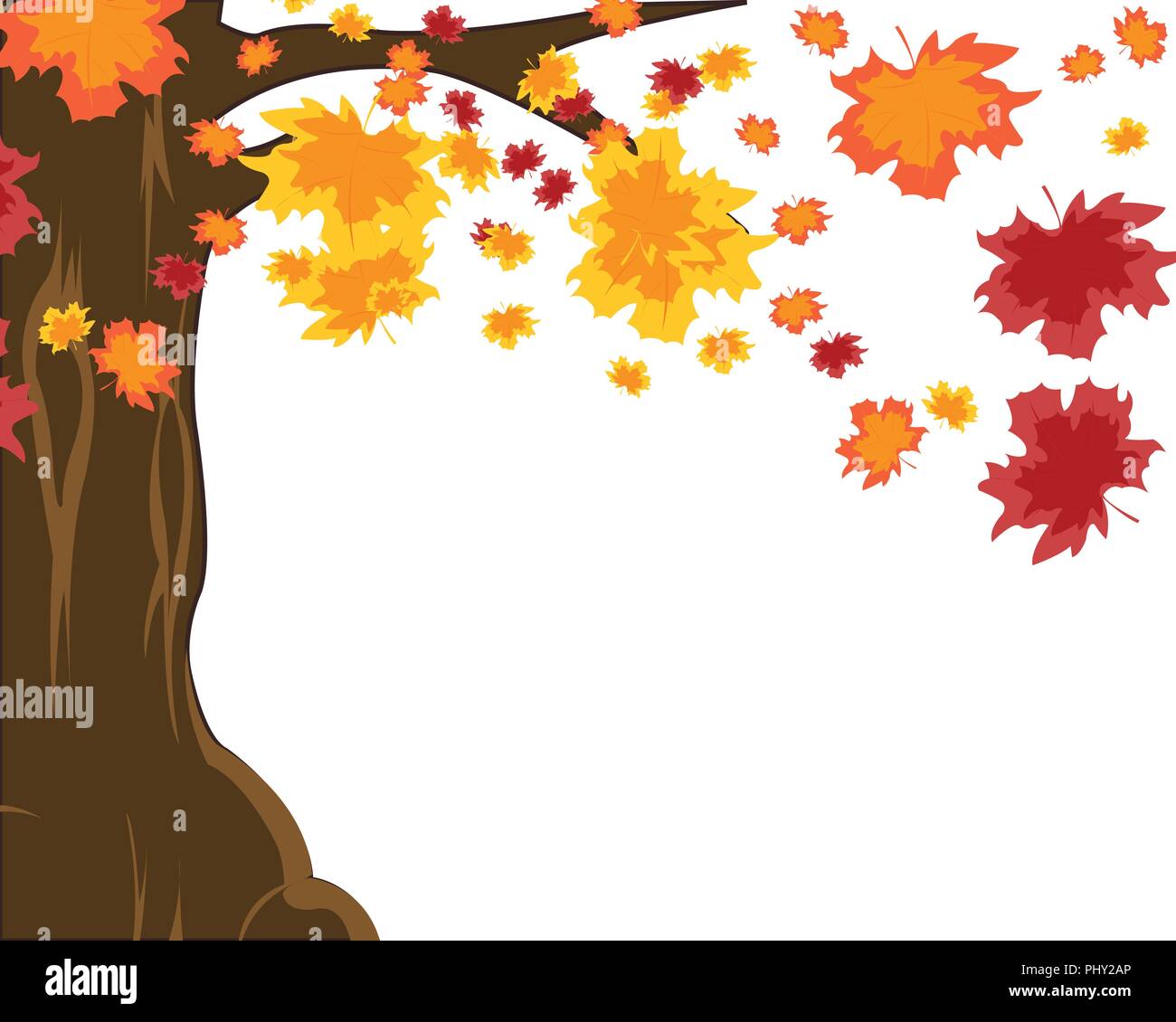 Tree With Falling Leaves Clip Art