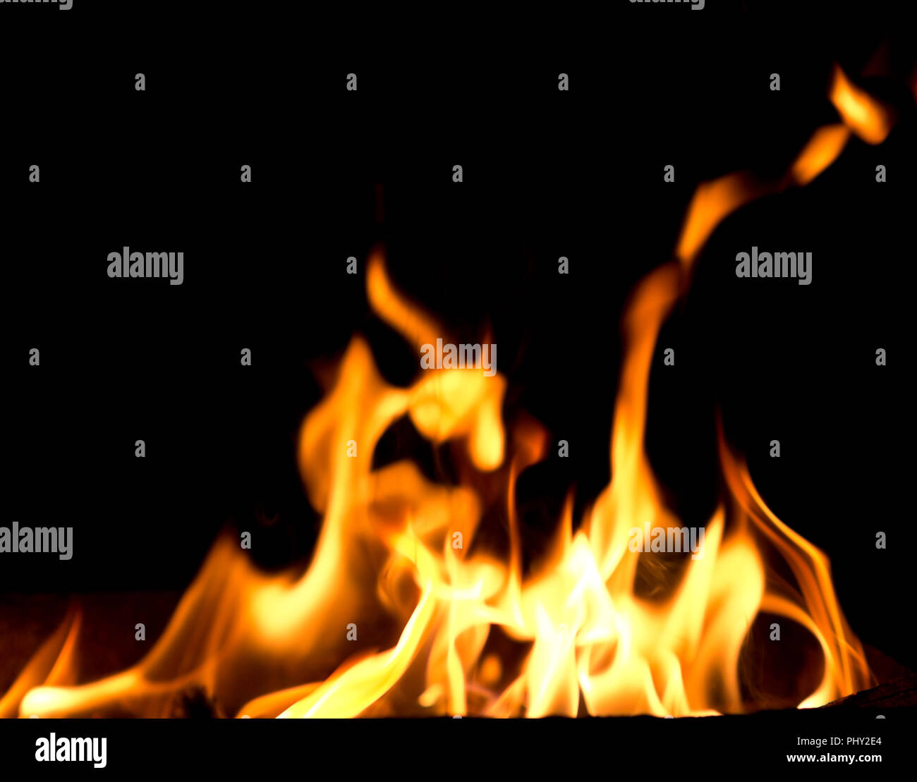 Fire on black Stock Photo - Alamy