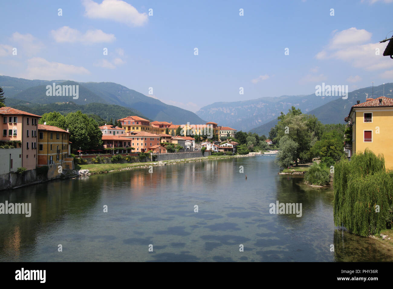 Colorful Houses Line Italian River Stock Photo - Alamy