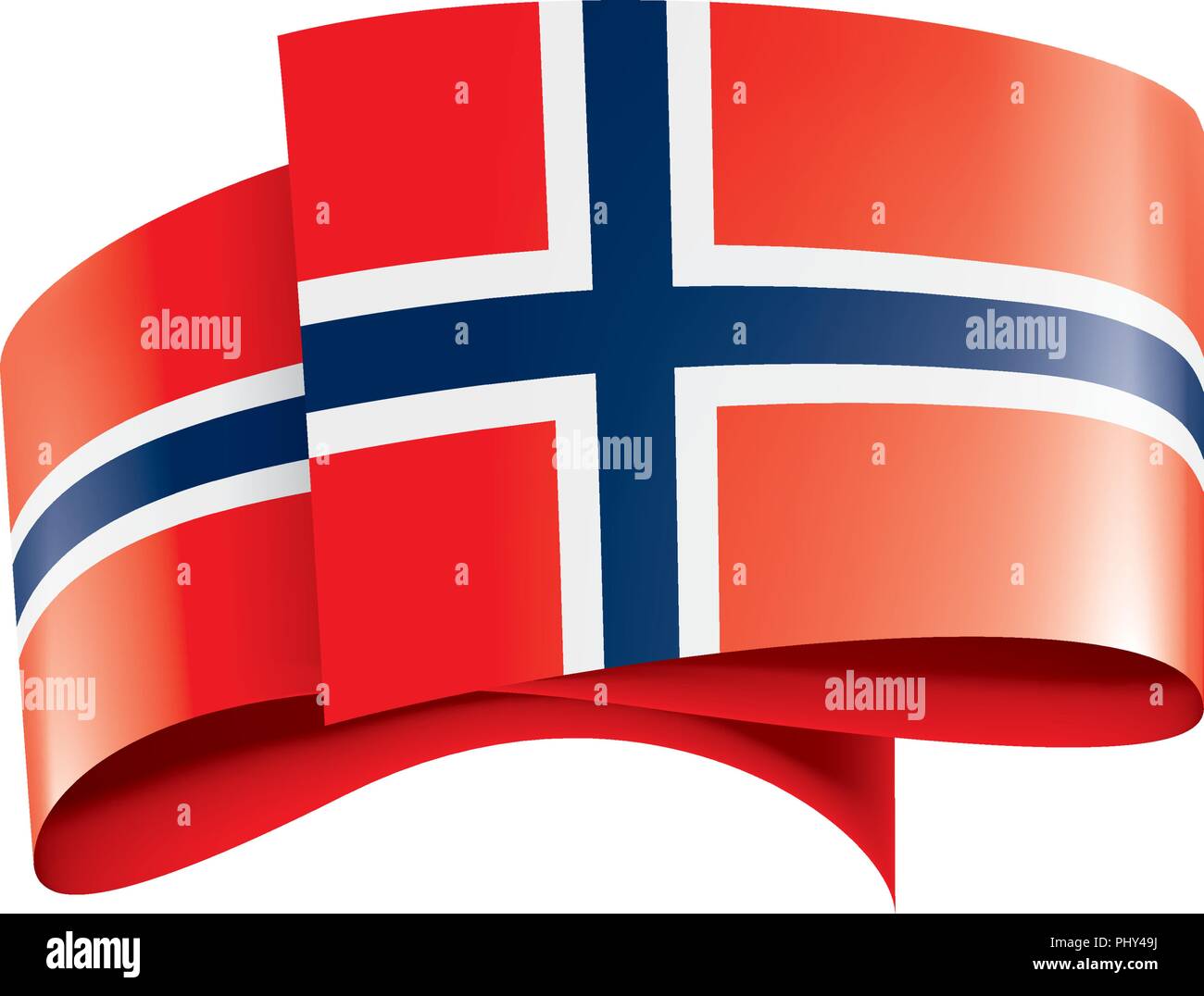 Norway flag, vector illustration on a white background Stock Vector ...