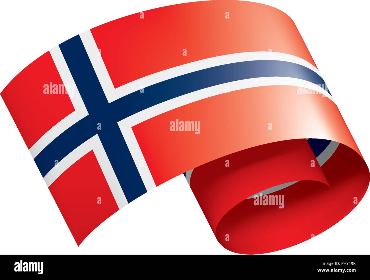 Norway flag, vector illustration on a white background Stock Vector ...