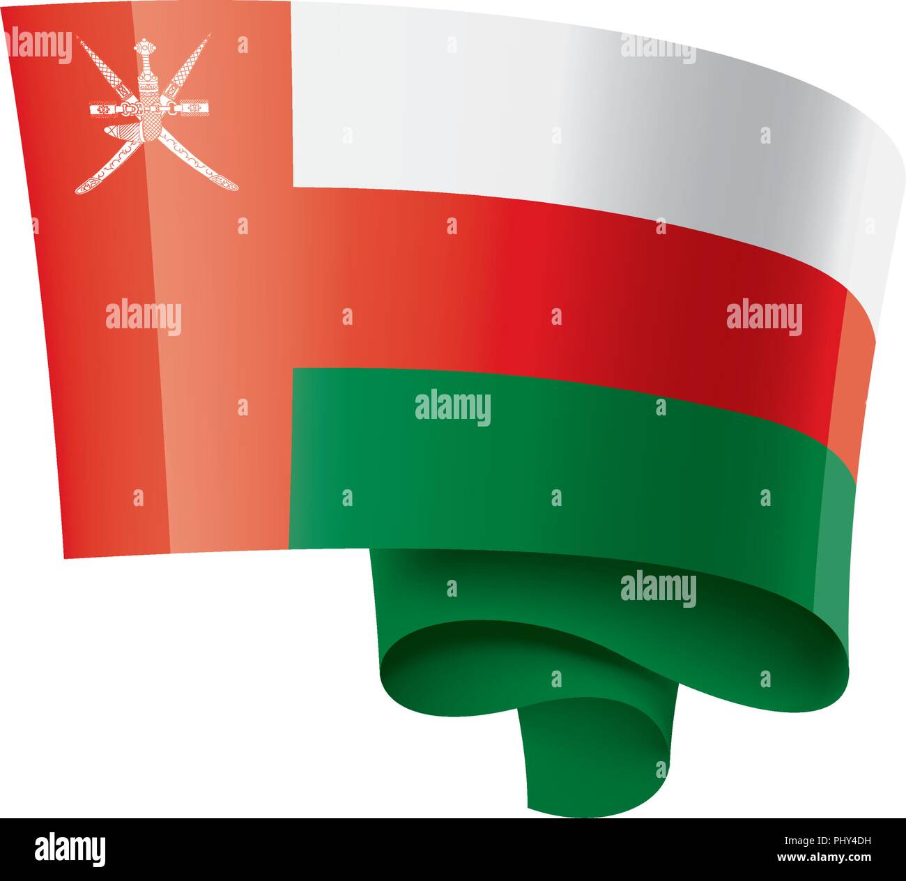 Oman flag, vector illustration on a white background Stock Vector Image ...