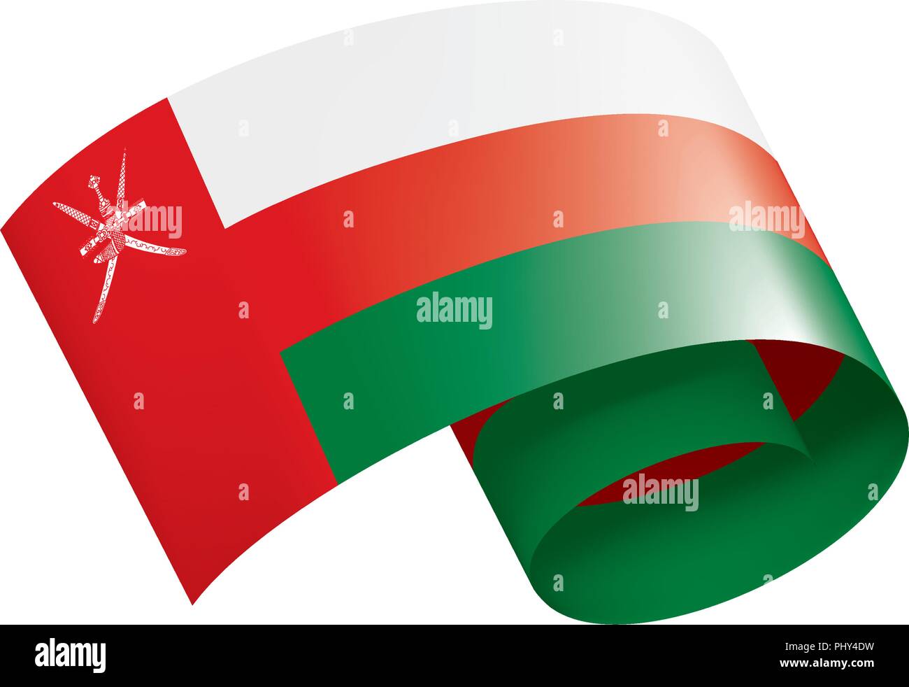 Oman flag, vector illustration on a white background Stock Vector Image ...