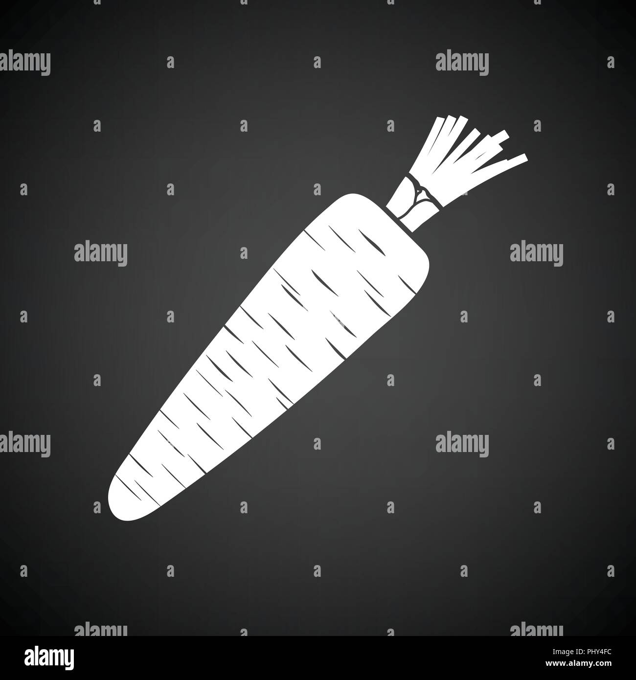 Carrot icon. Black background with white. Vector illustration Stock ...