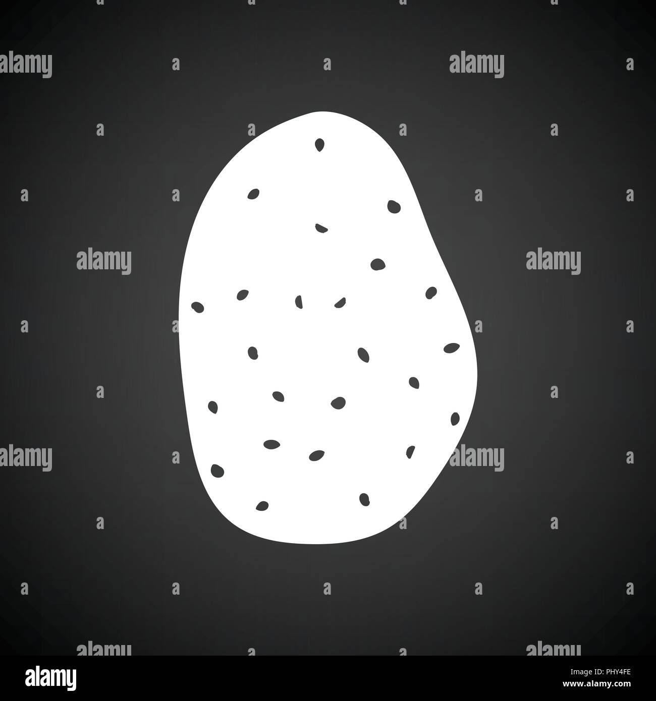 Potato icon. Black background with white. Vector illustration Stock ...