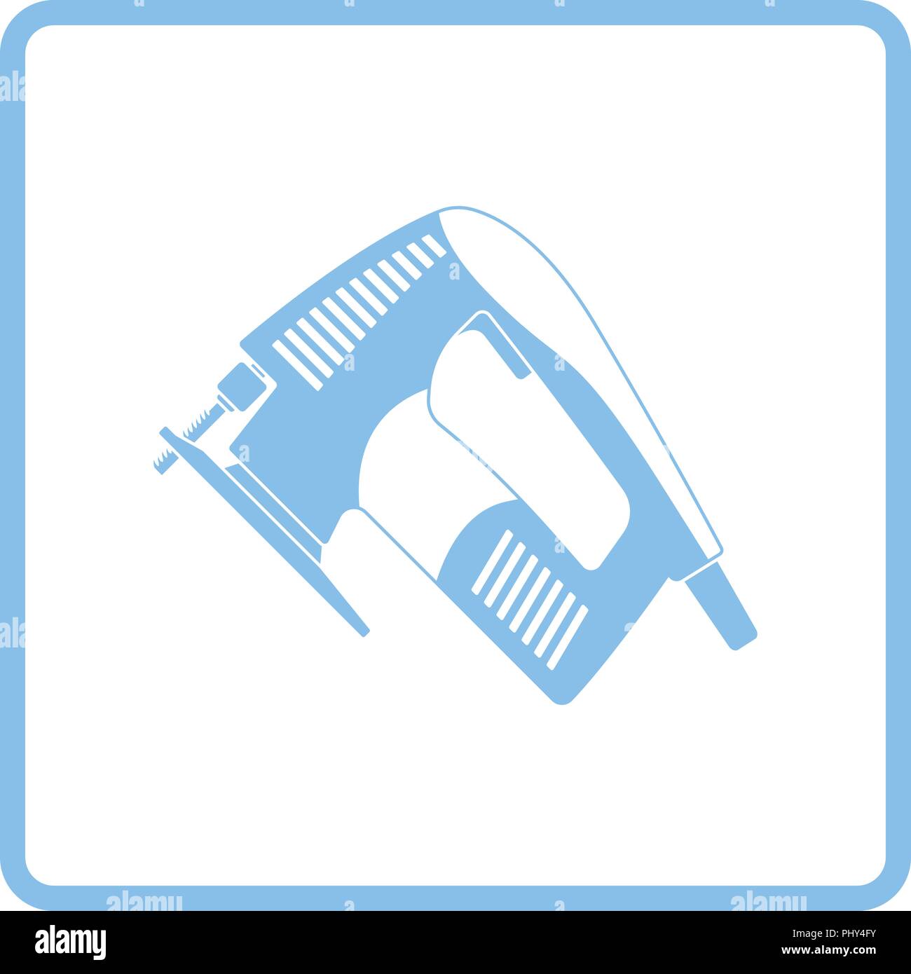 Jigsaw icon. Blue frame design. Vector illustration Stock Vector Image ...