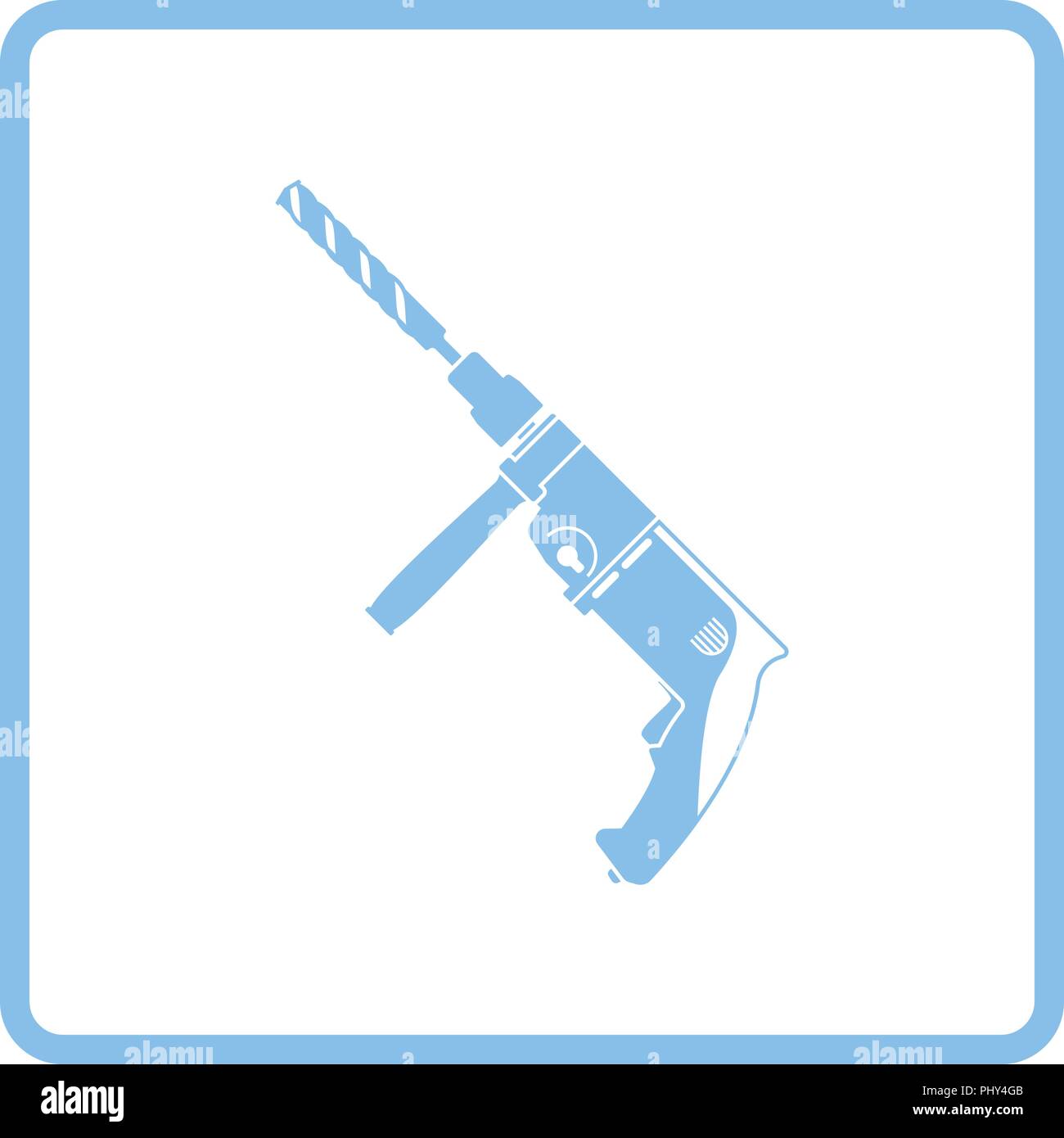 Electric perforator icon. Blue frame design. Vector illustration Stock ...
