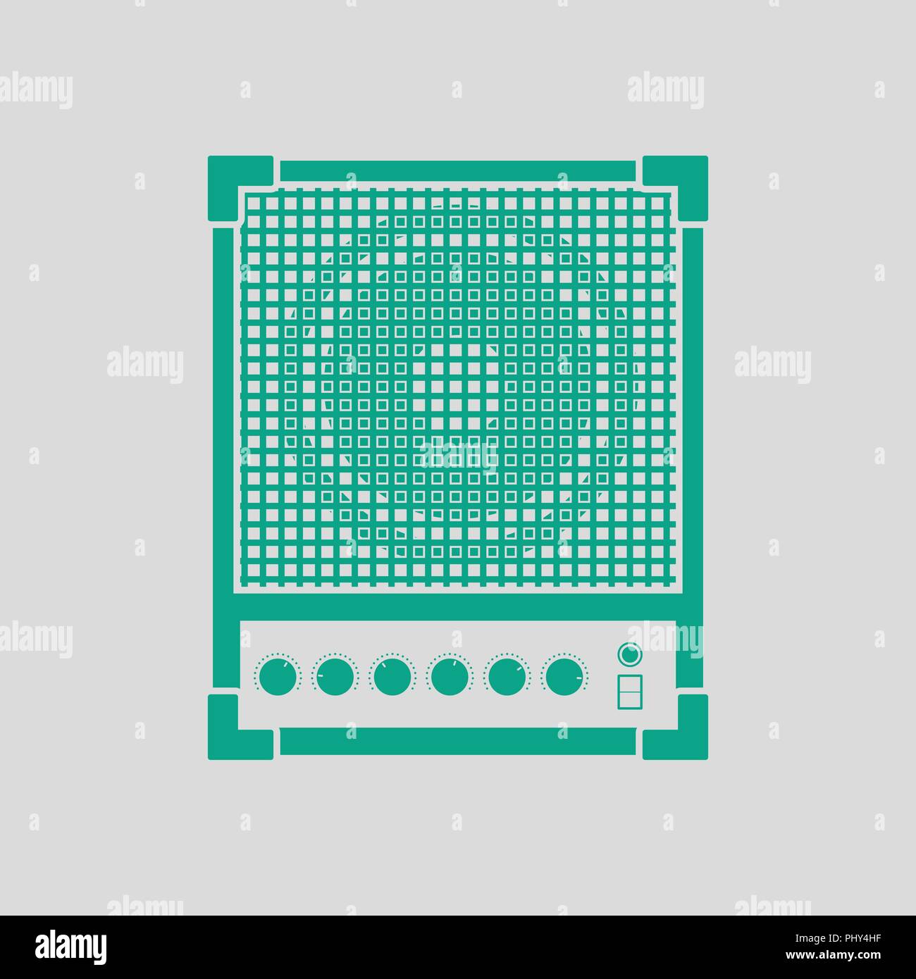 Audio monitor icon. Gray background with green. Vector illustration ...