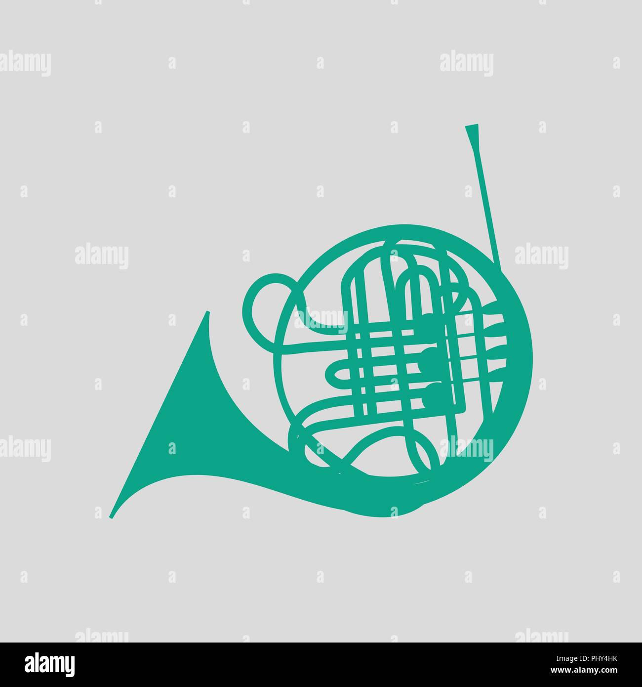 Horn icon. Gray background with green. Vector illustration Stock Vector ...