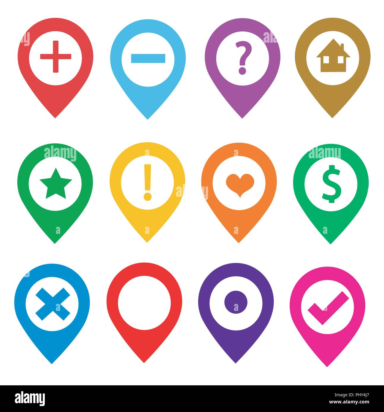 mapping pins icon set Stock Vector Image & Art - Alamy