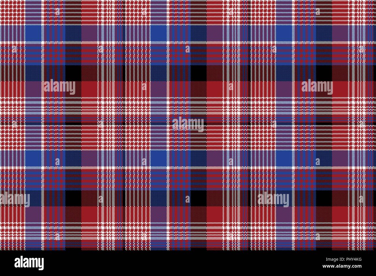 Red blue pixel check seamless pattern. Flat design. Vector illustration ...