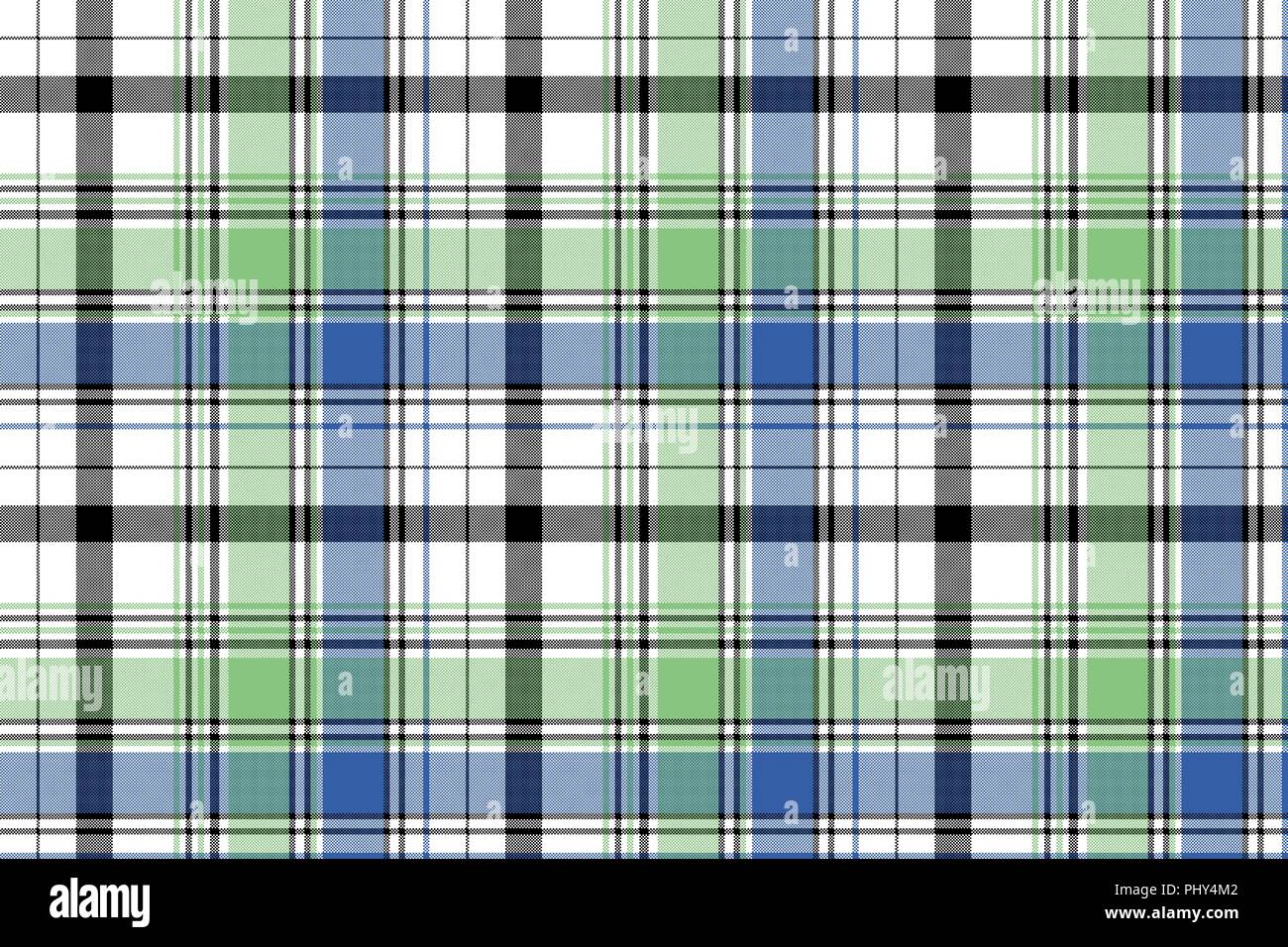 Green blue check plaid pixel seamless pattern. Vector illustration ...
