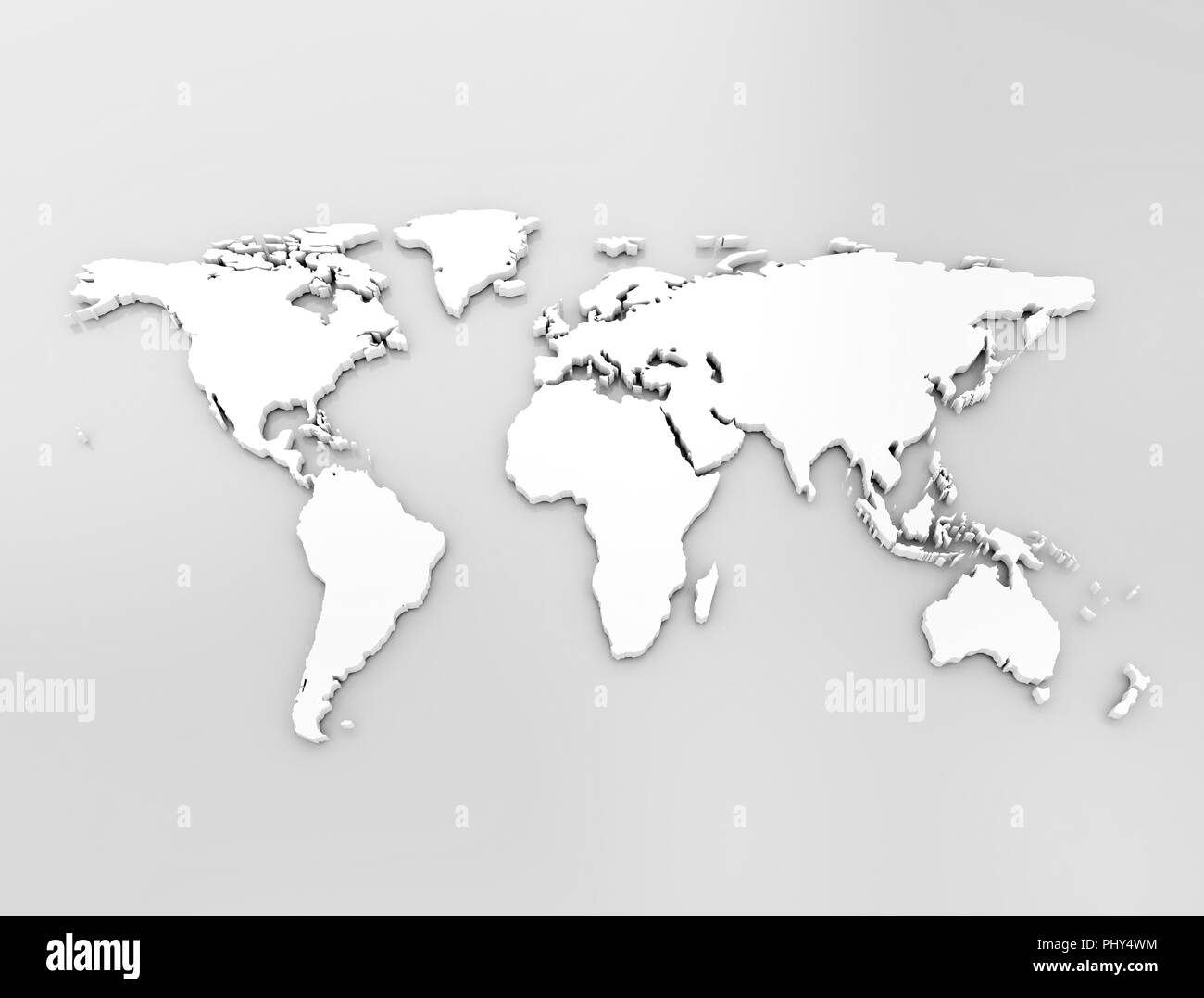 White 3d world map Stock Photo - Alamy