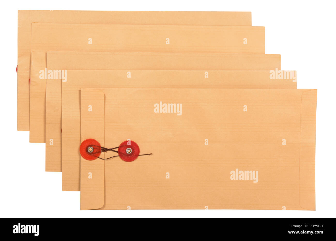 Stack of brown envelopes isolated over white background Stock Photo - Alamy