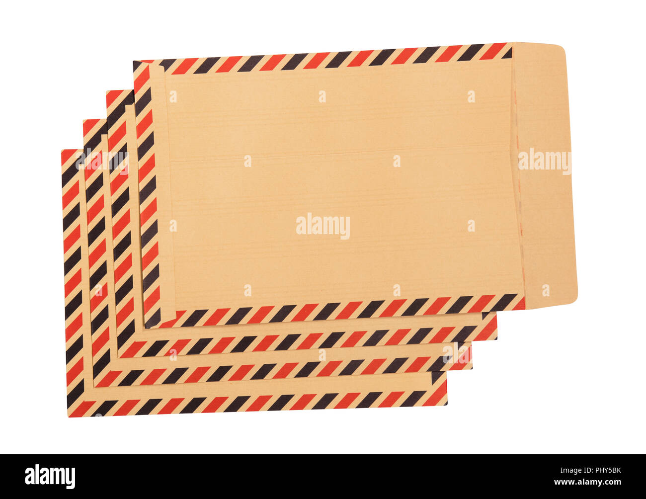 Stack of brown envelopes isolated over white background Stock Photo - Alamy