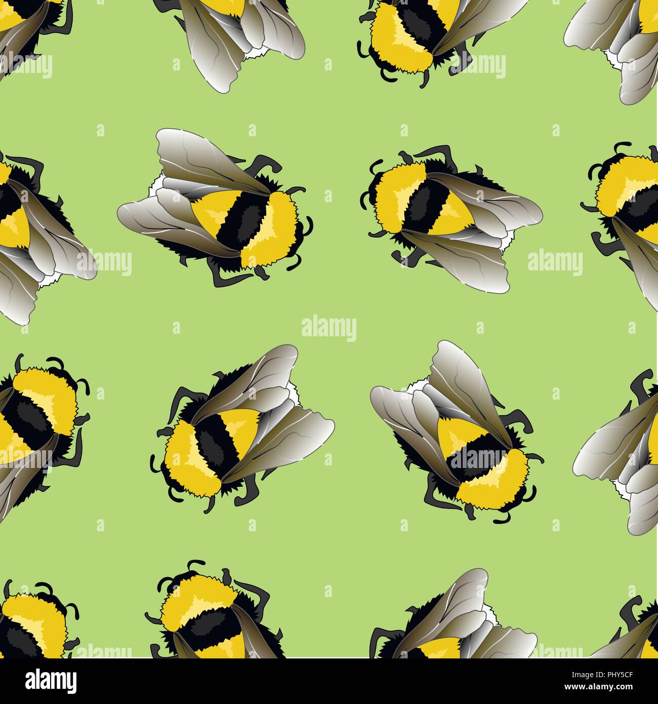 Bee pattern background. seamless pattern, funny bumblebees Stock Vector ...