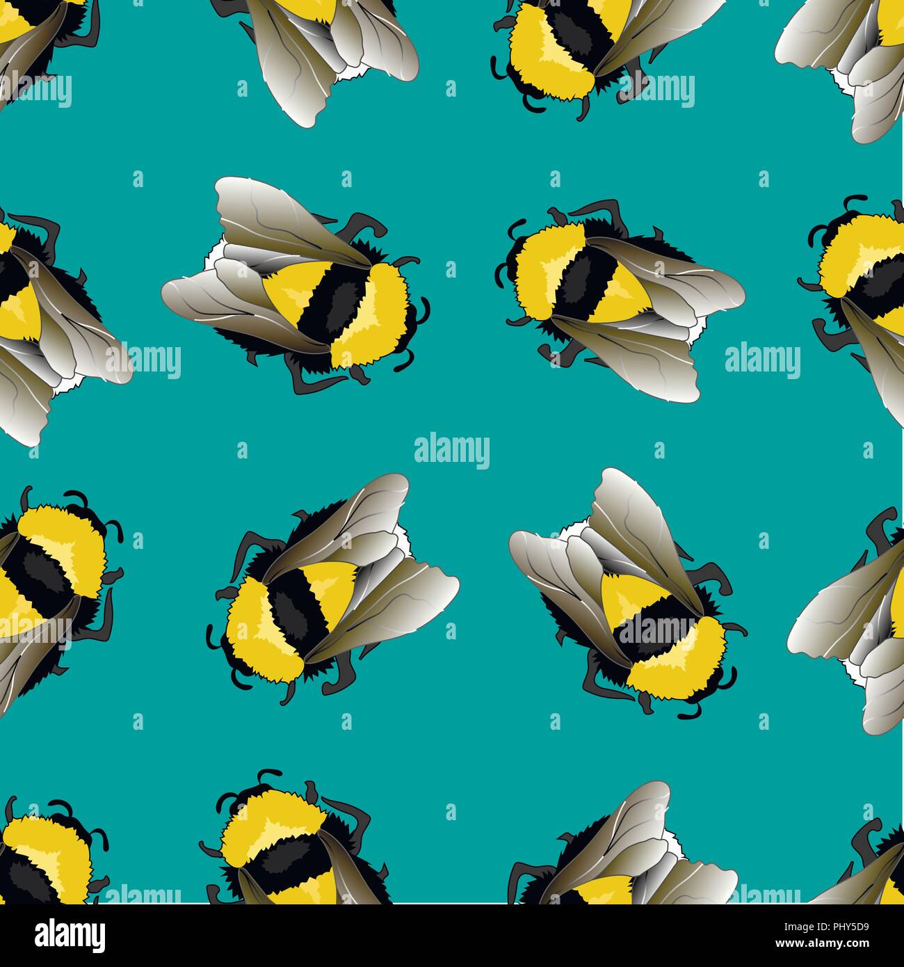 Bee pattern background. seamless pattern, funny bumblebees Stock Vector ...
