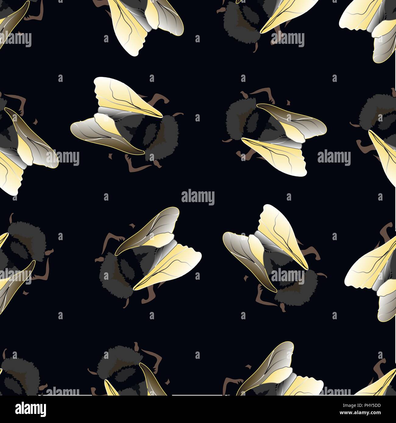 Bee pattern background. seamless pattern, funny bumblebees Stock Vector ...