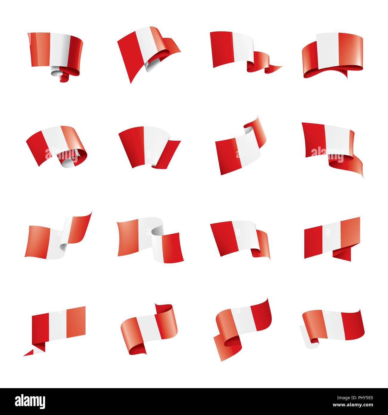 Peru flag, vector illustration on a white background Stock Vector Image ...