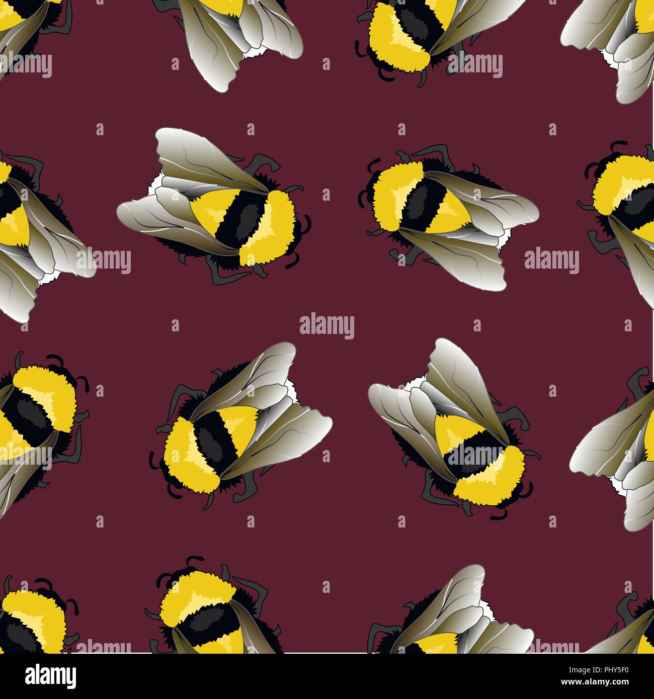 Bee pattern background. seamless pattern, funny bumblebees Stock Vector ...