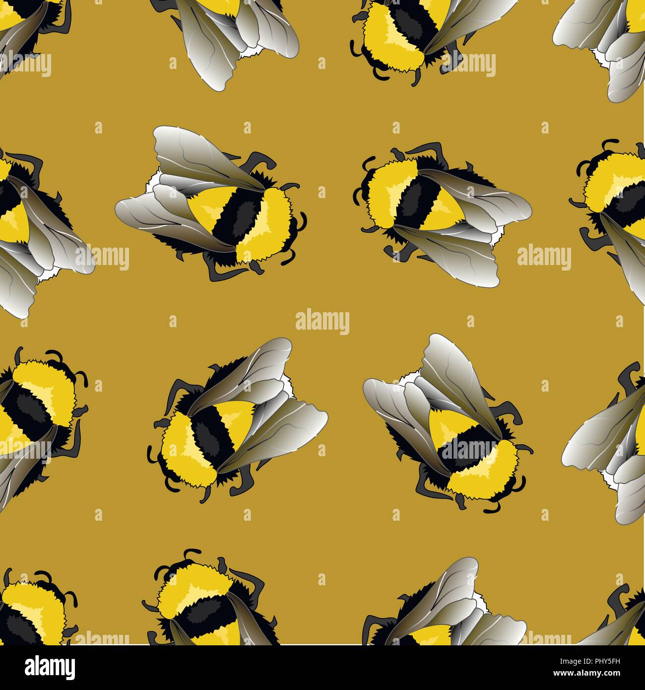 Bee pattern background. seamless pattern, funny bumblebees Stock Vector ...