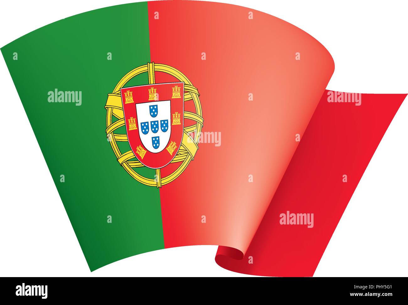 Portugal flag, vector illustration on a white background Stock Vector ...