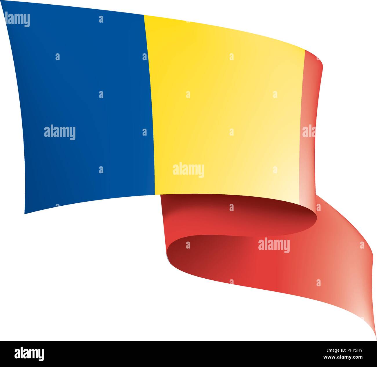 Romania flag, vector illustration on a white background Stock Vector ...