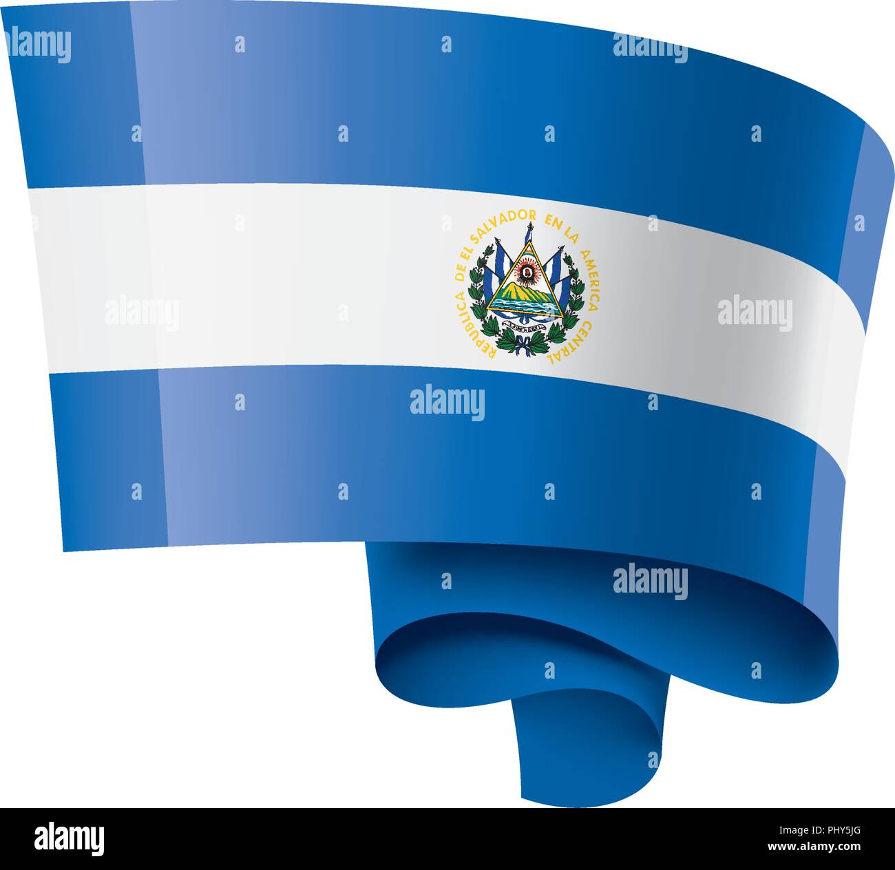 Salvador flag, vector illustration on a white background Stock Vector ...