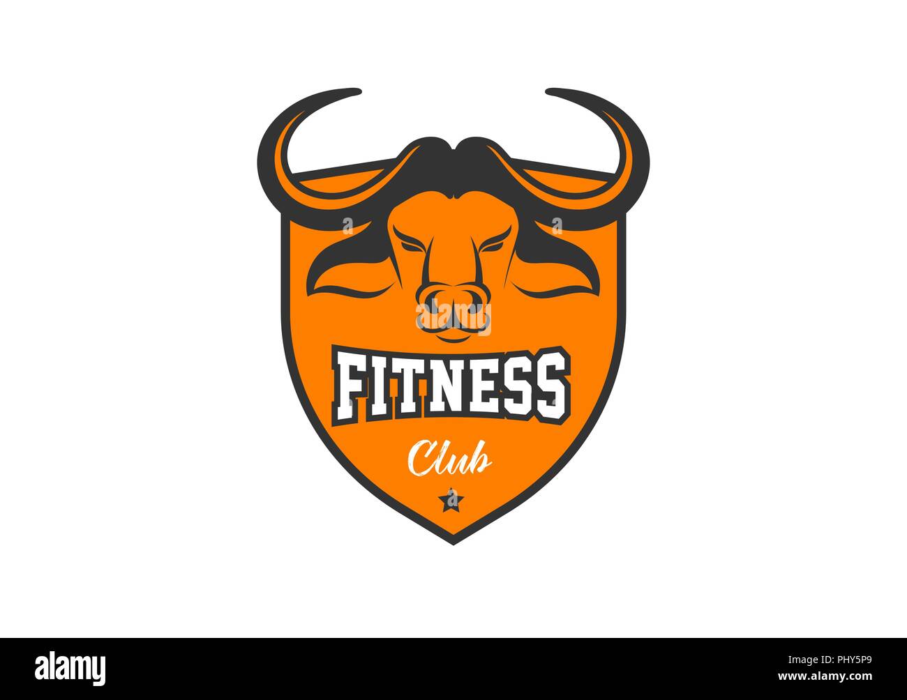 Head of Bull, buffalo, Fitness, crossfit, gym emblems, label, badge ...