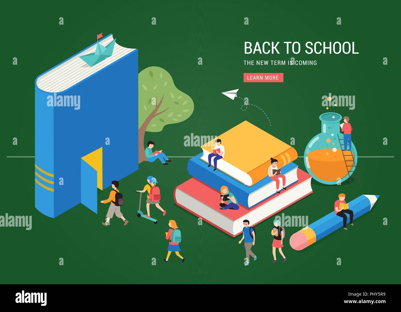 Back to school, books, education and research concept. College and ...